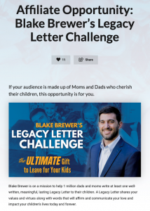 Blake Brewer – The Legacy Letter Challenge evergreen ClickFunnels ...